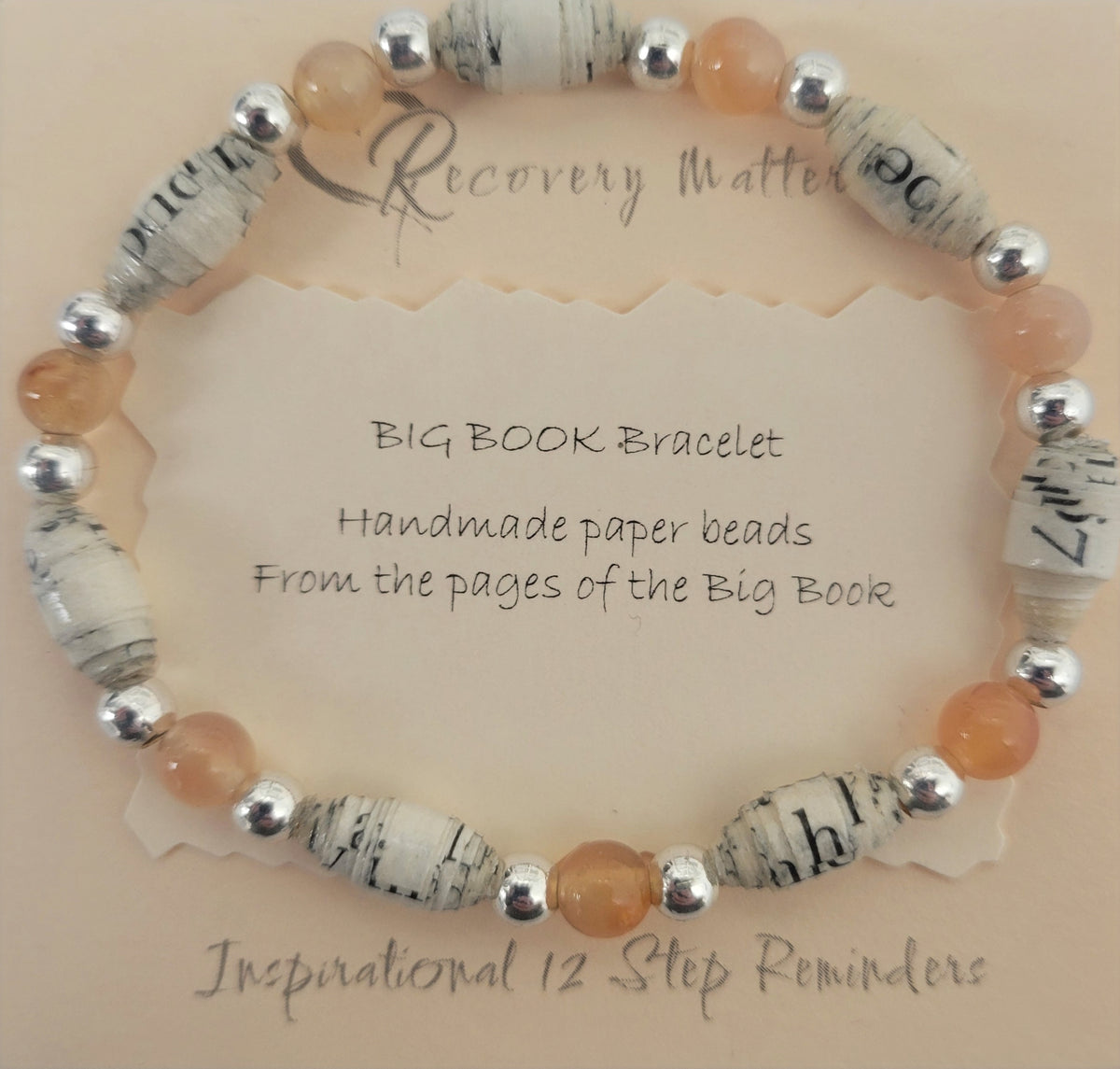 Big Book Bracelet (Natural Stone Beads) – Recovery Mint