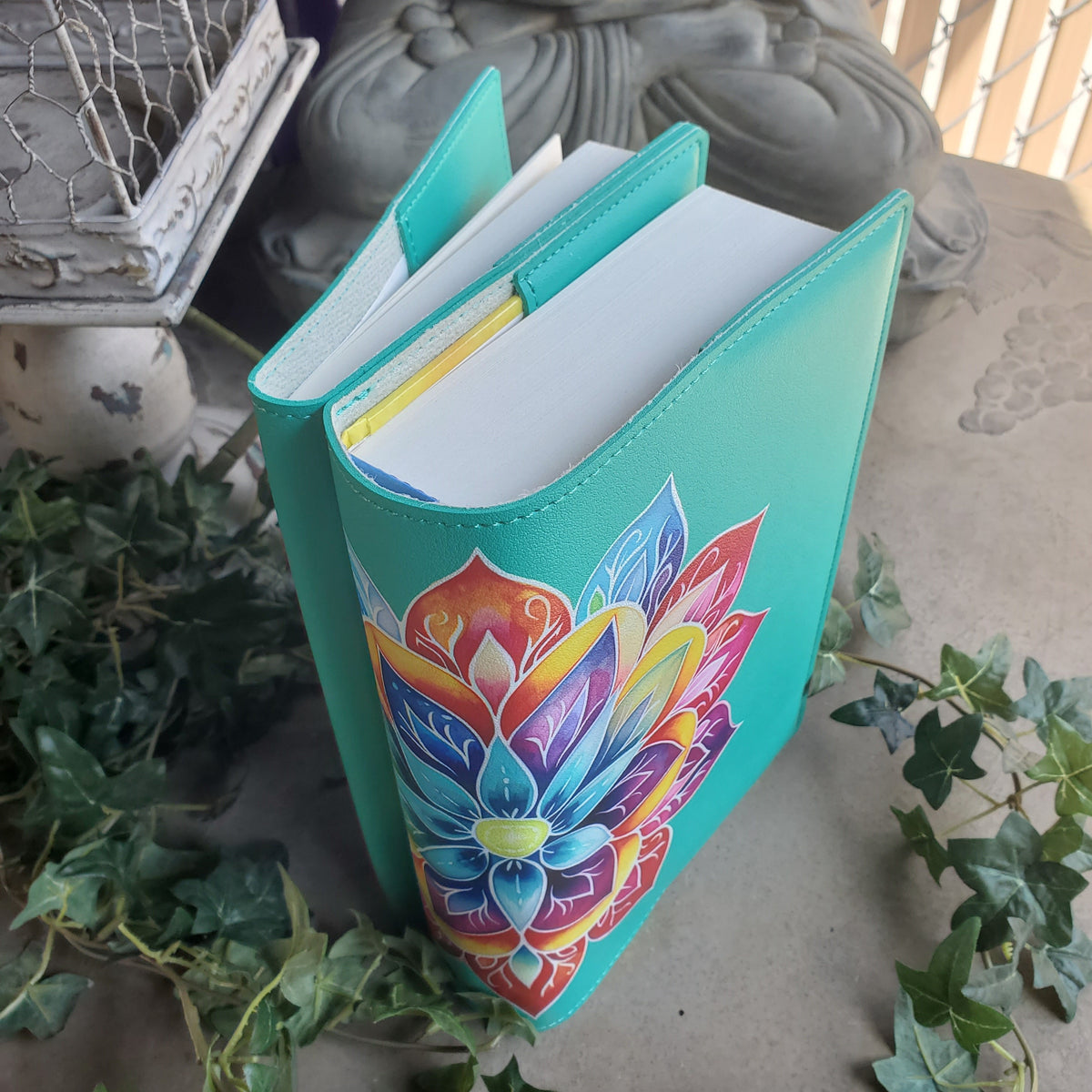 Lotus (Teal) Double Book Cover for Big Book and 12n12 – Recovery Mint