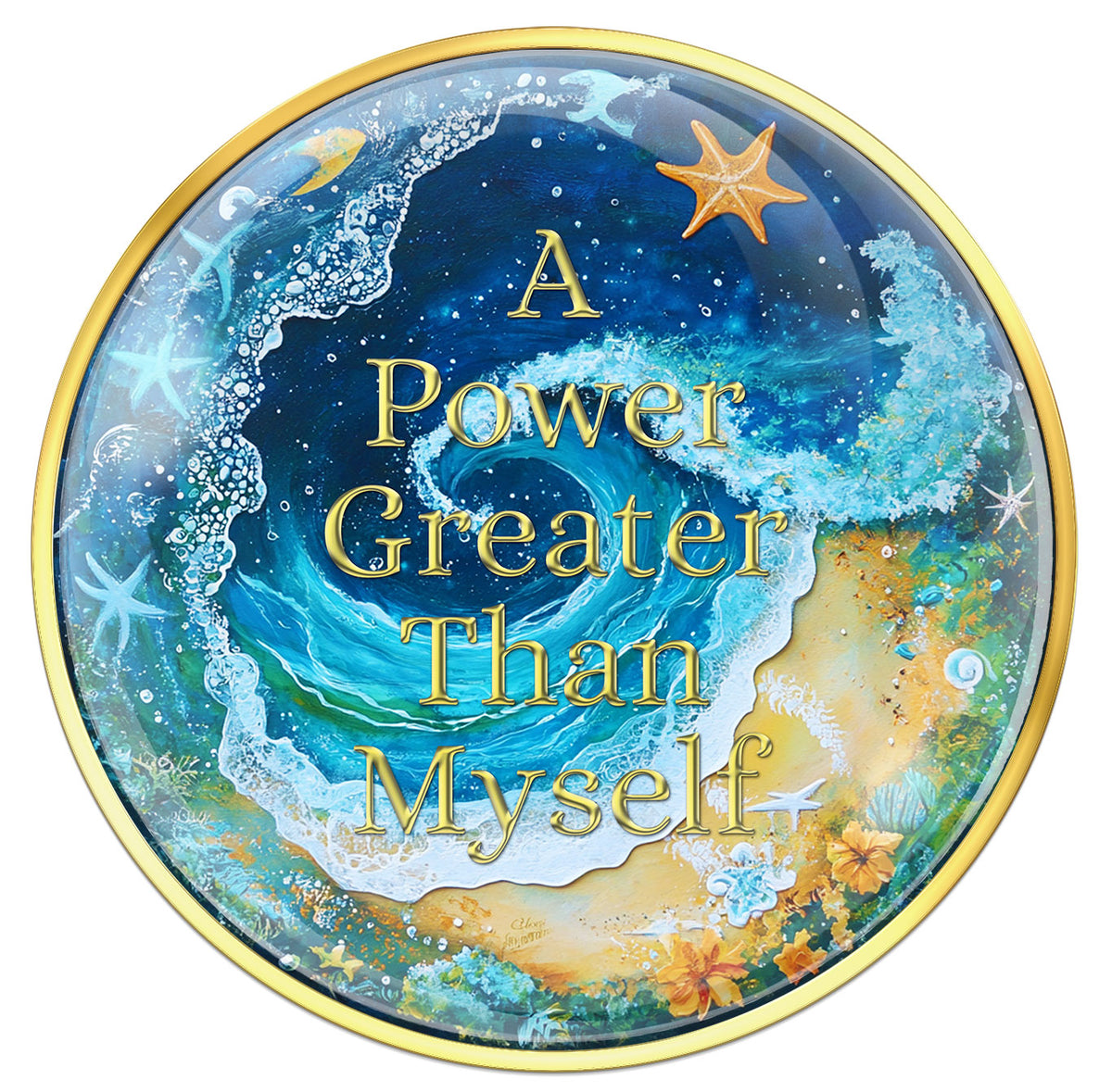 AA Recovery Medallion - GOD - A Power Greater Than Myself – Recovery Mint