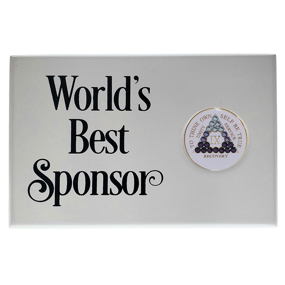 Wooden Plaque Medallion Holder Worlds Best Sponsor White, Horizontal ...