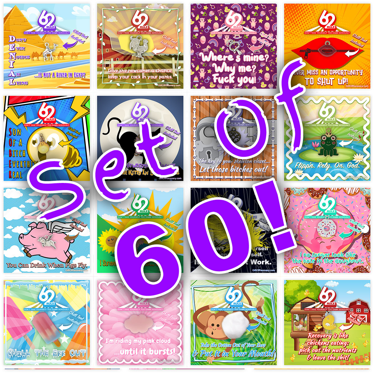 Rule 62 Charms Bundle - 60 – Recovery Mint