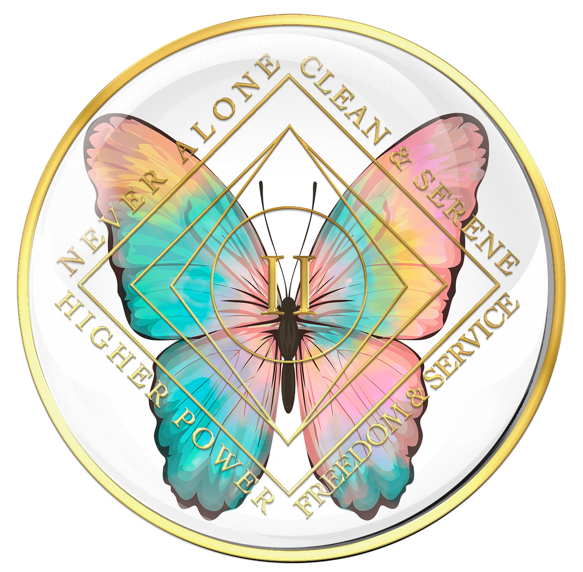 CLEAN Time Medallion with Butterfly – Recovery Mint