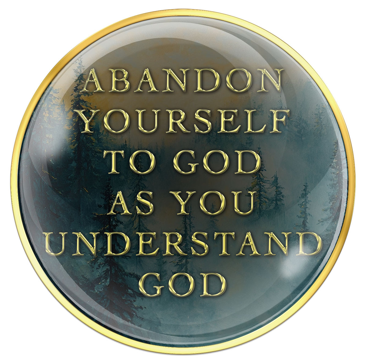 AA Recovery Medallion - GOD - Abandon yourself to God as you understan ...