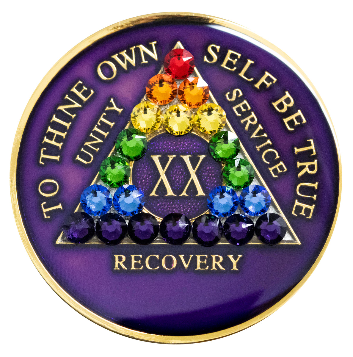 Crystallized Tri-plate Purple Rainbow LGBT – Recovery Mint