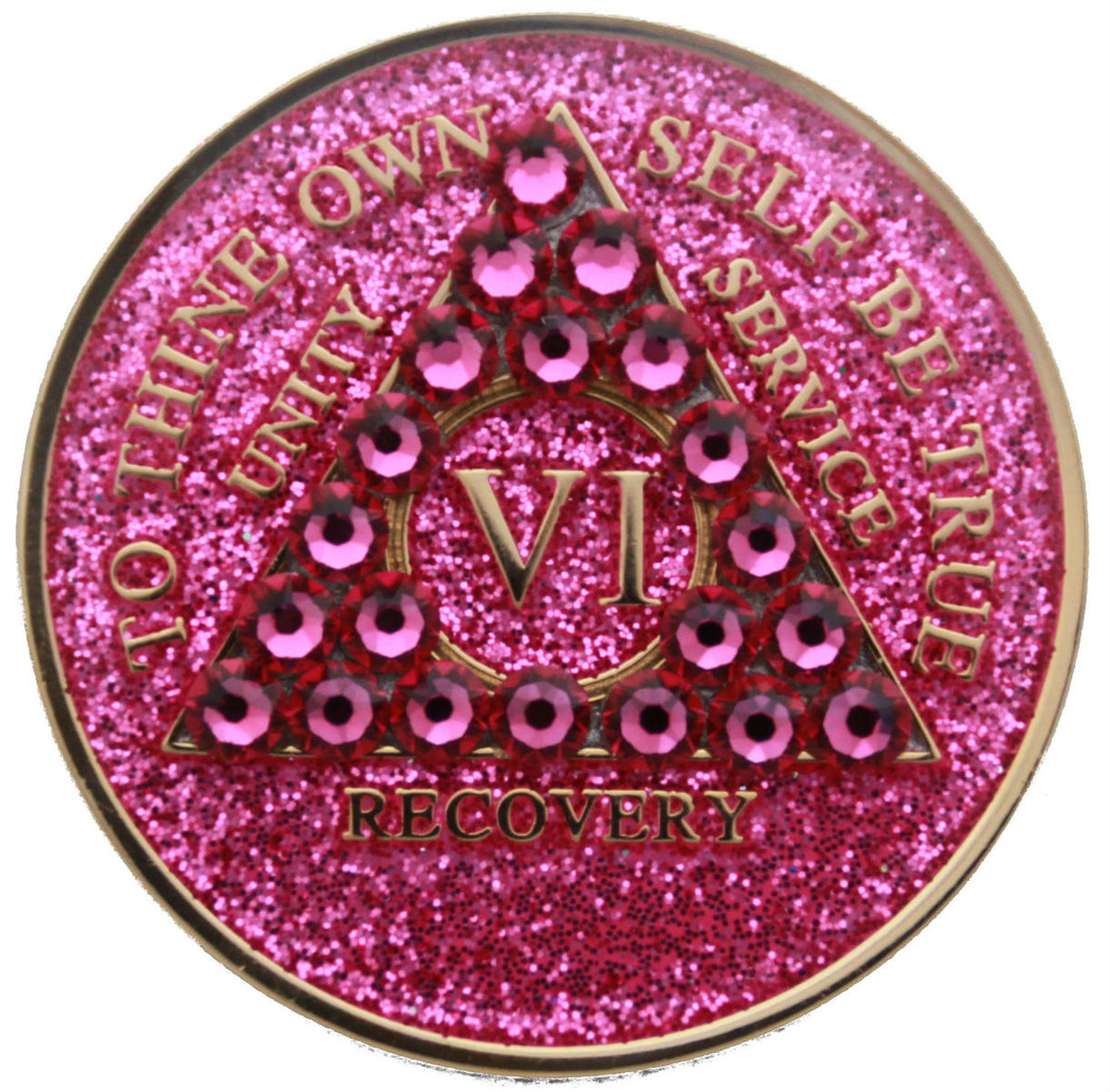 Crystallized Glitter Pink Tri-Plate Fuchsia – Recovery Mint